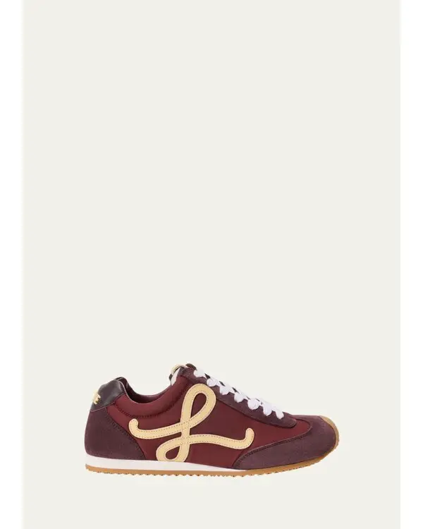 Loewe Ballet Runner 2 Nylon And Suede Sneakers - Copper
