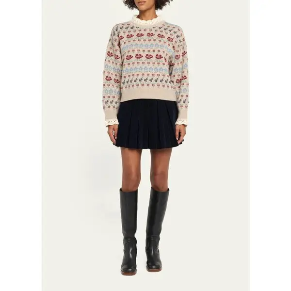 Sea Preston Crochet-trim Fair Isle Sweater