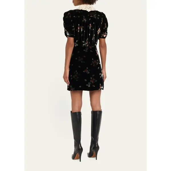 Sea Leda Floral Burnout Velvet Mini Dress