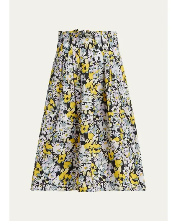 Marni Floral Cotton Midi Skirt