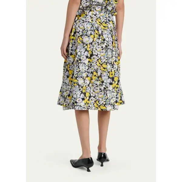 Marni Floral Cotton Midi Skirt