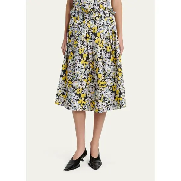 Marni Floral Cotton Midi Skirt
