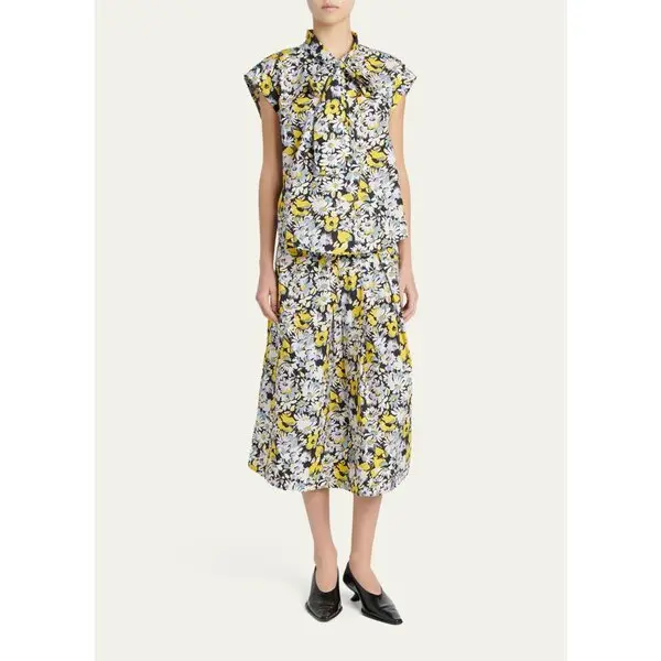Marni Floral Cotton Midi Skirt