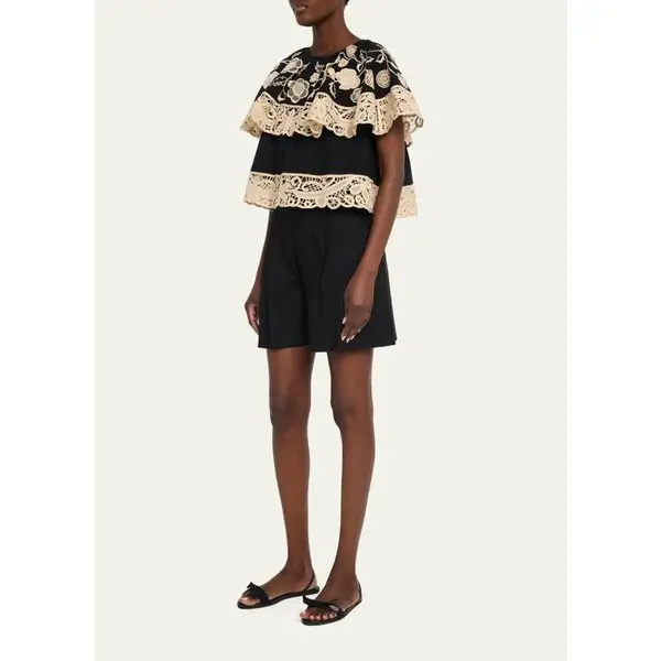 Sea Shiloh Embroidered Ruffle Blouse
