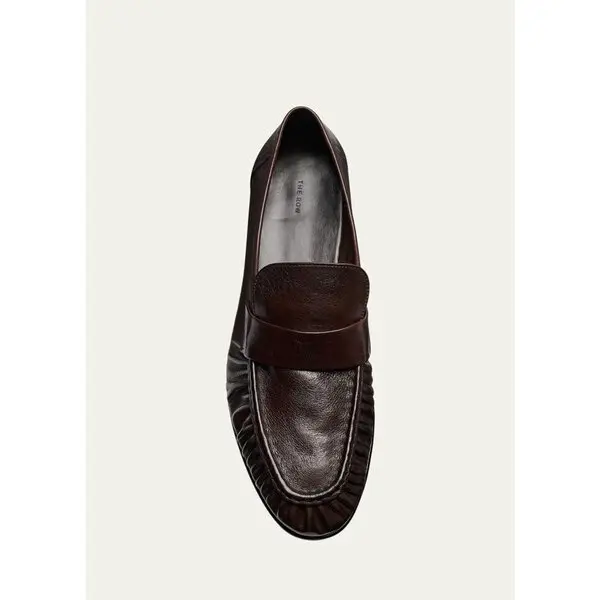 THE ROW Soft Grained Leather Penny Loafers
