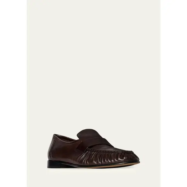 THE ROW Soft Grained Leather Penny Loafers