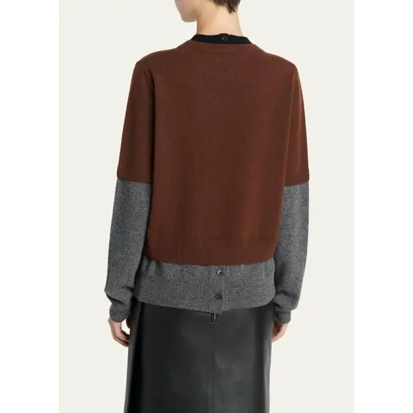 Marni Double-layered Cashmere Sweater - Brown Multi