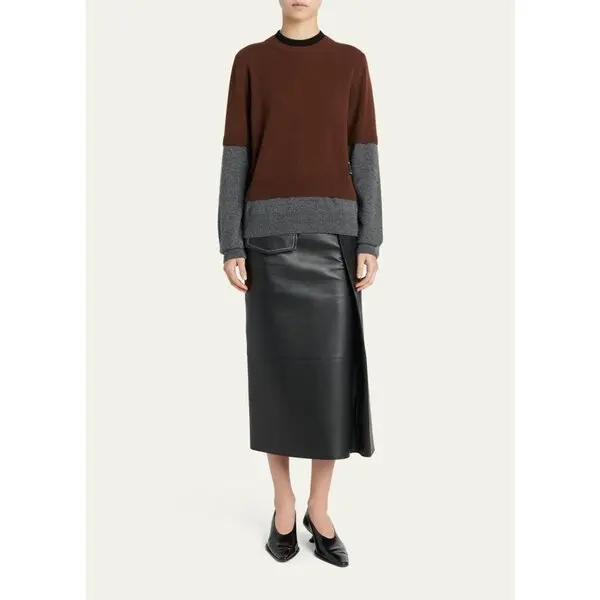Marni Double-layered Cashmere Sweater - Brown Multi