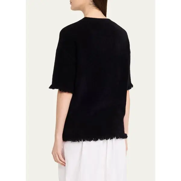 Maria Mcmanus Drop-shoulder Frayed Short-sleeve T-shirt