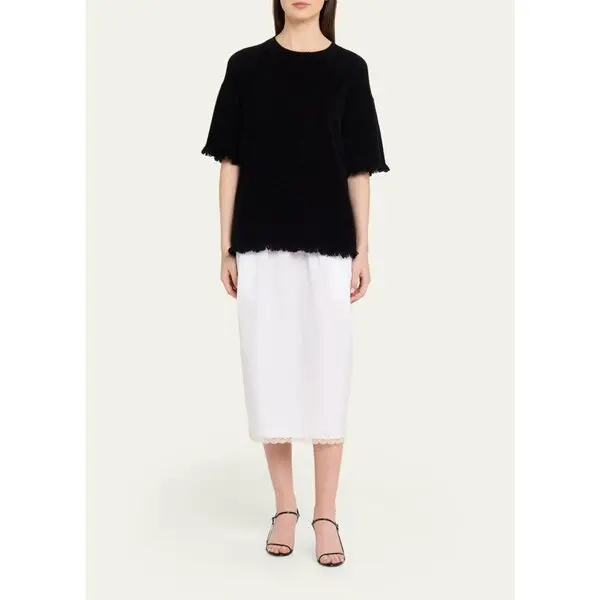 Maria Mcmanus Drop-shoulder Frayed Short-sleeve T-shirt