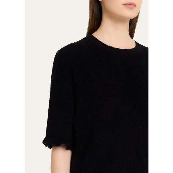 Maria Mcmanus Drop-shoulder Frayed Short-sleeve T-shirt
