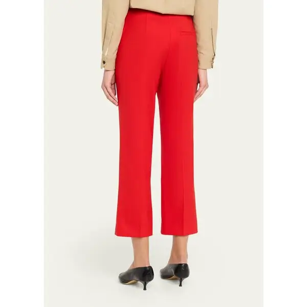 Maria Mcmanus High-rise Straight-leg Crop Trousers - Carmine Red