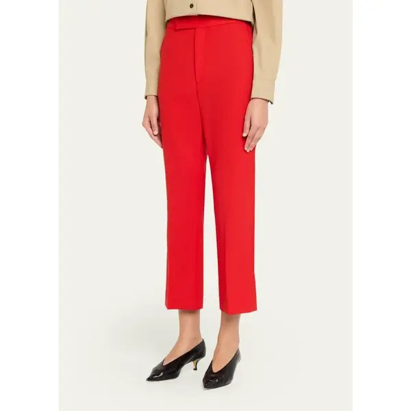 Maria Mcmanus High-rise Straight-leg Crop Trousers - Carmine Red