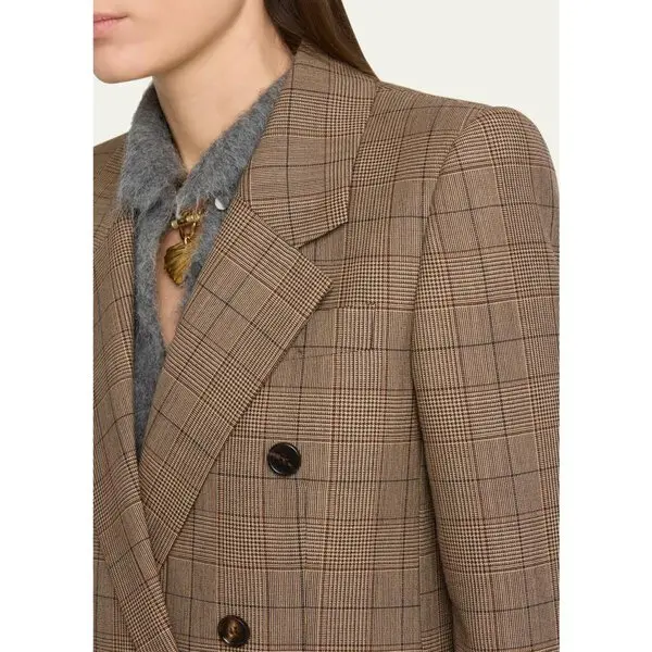 Chloé Double-breasted Check Tailoring Jacket
