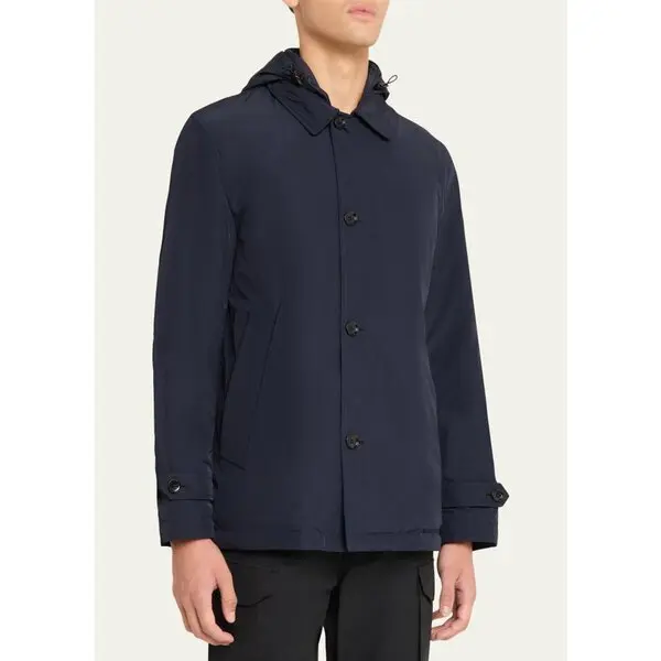 Moncler Evrine Hooded Down Parka - Navy