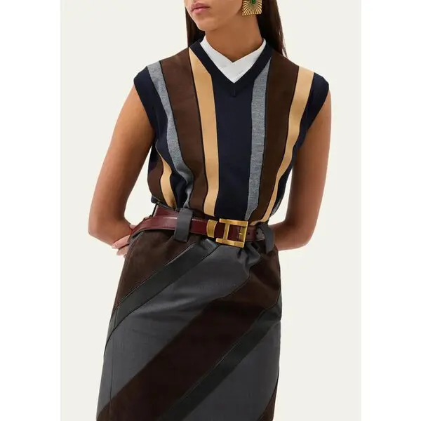 Versace Suede Patchwork Sweater Vest
