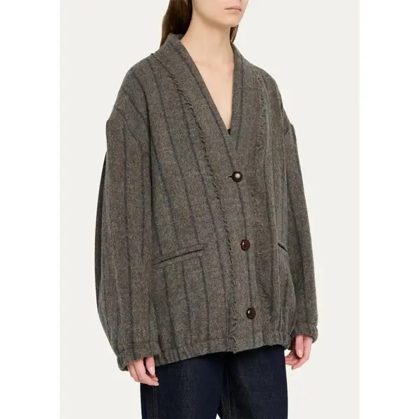 R13 Striped Virgin Wool Cardigan