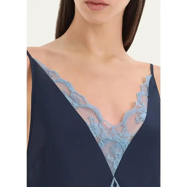 SIR. Elsie Lace V-neck Gown - Navy