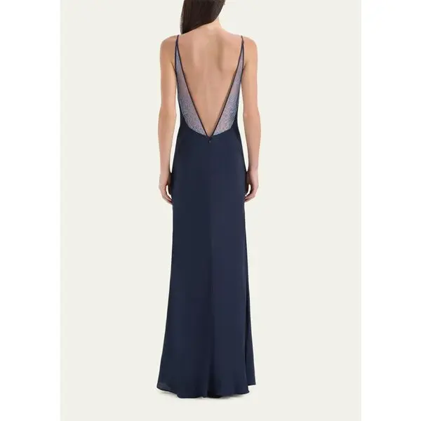 SIR. Elsie Lace V-neck Gown - Navy