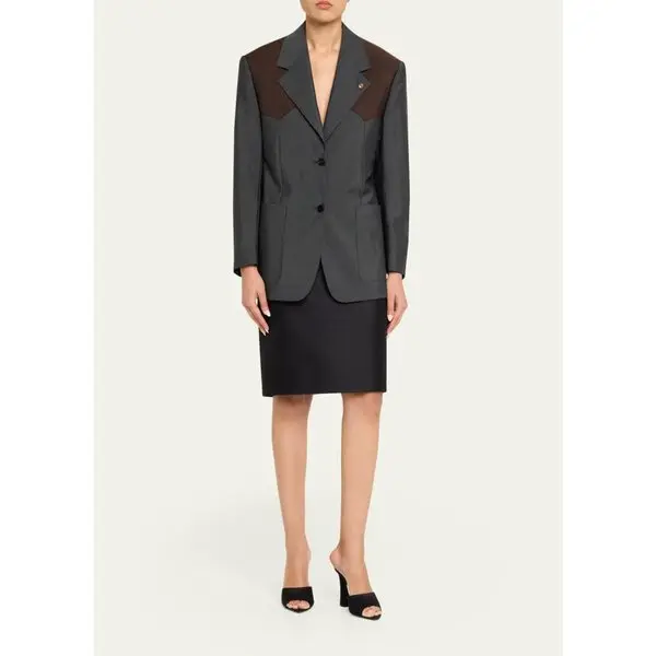 Versace Wool Colorblock Jacket