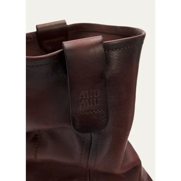 Miu Miu Foule Leather Mid-calf Boots