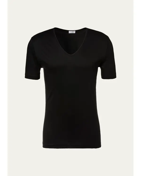 Zimmerli Sea Island V-neck Cotton T-shirt