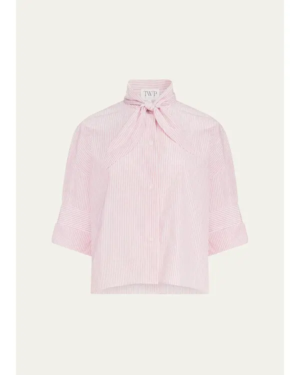 TWP Tie One On Striped Button-front Shirt