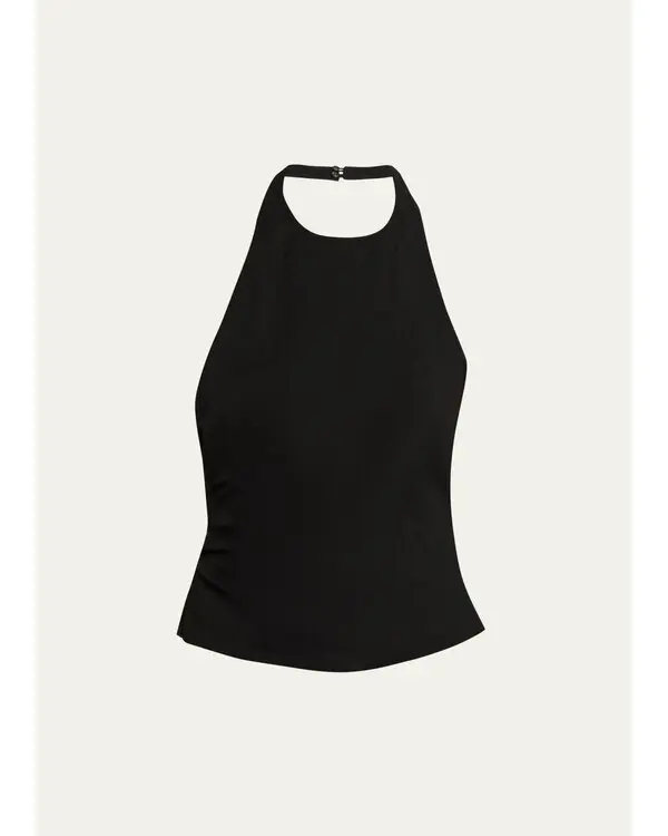 A.L.C. Sylvie Linen-blend Halter Top - Black