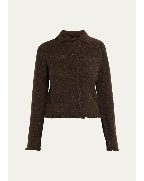 Vince Donegal-style Cashmere Button-front Cardigan - Blue