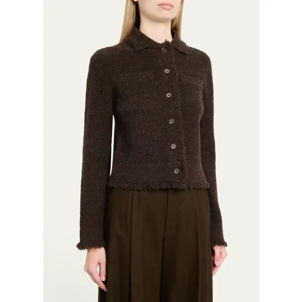 Vince Donegal-style Cashmere Button-front Cardigan