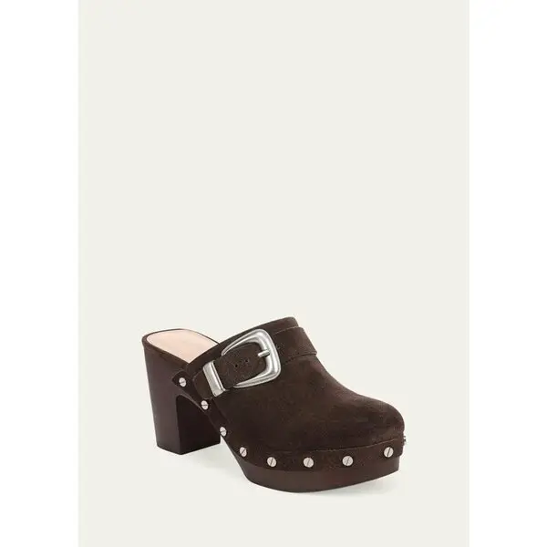 Veronica Beard Larken 95mm Suede Clogs