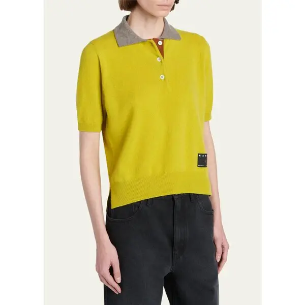 Marni Cashmere Short-sleeve Polo Sweater
