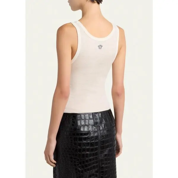 Versace Scoop-neck Ribbed Wool Tank Top