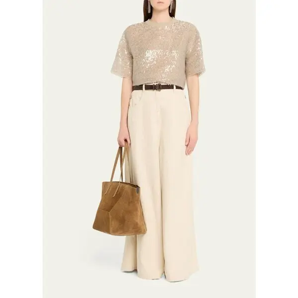 Brunello Cucinelli Bc Duo Suede Medium Bag - Camel