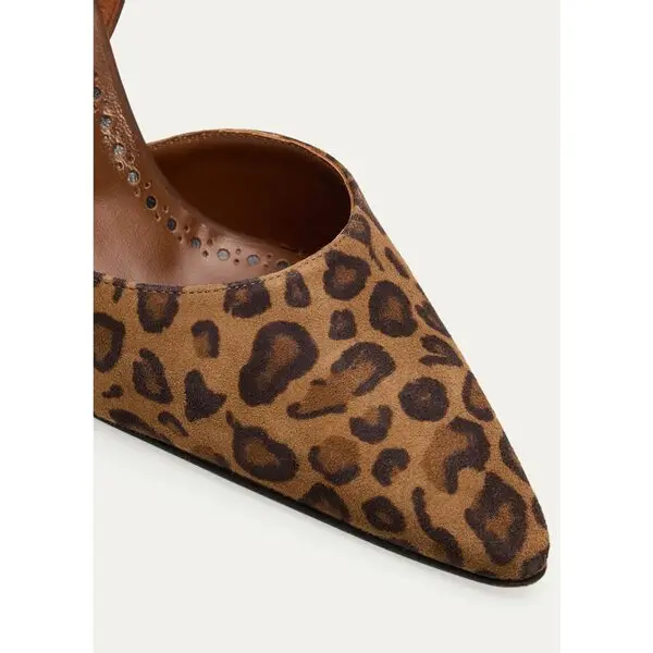 Manolo Blahnik 90mm Taylerbinu Leopard Mixed Leather Pumps - Brown