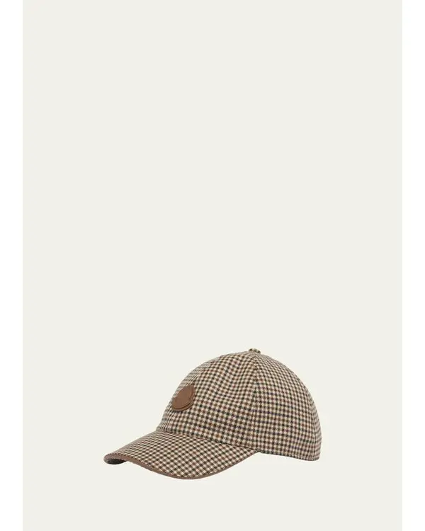 Moncler Micro-check Wool Baseball Cap
