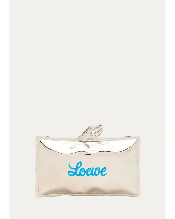 Loewe Claw-embellished Minaudiere Clutch Bag - Silver/blue