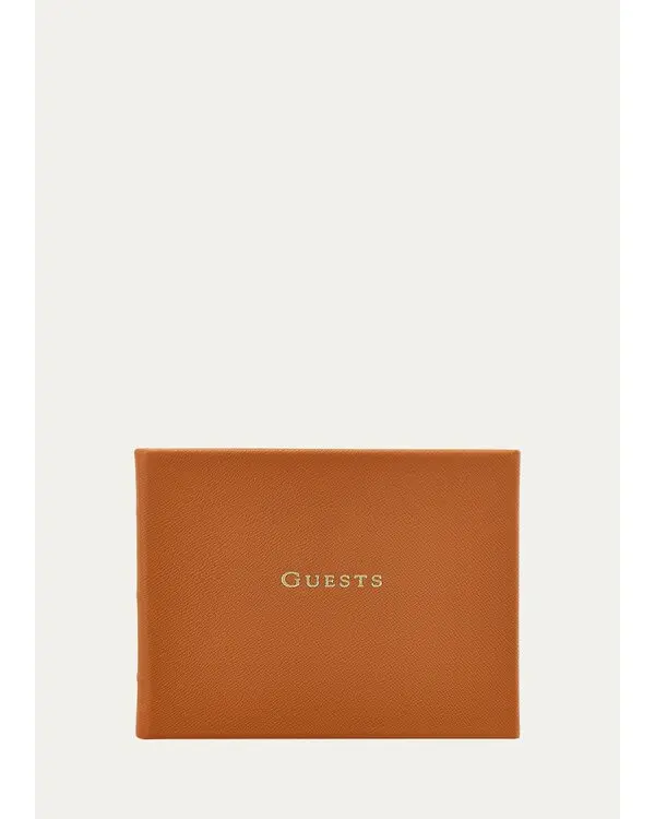 GRAPHIC IMAGE Leather-bound Guest Book - Tan