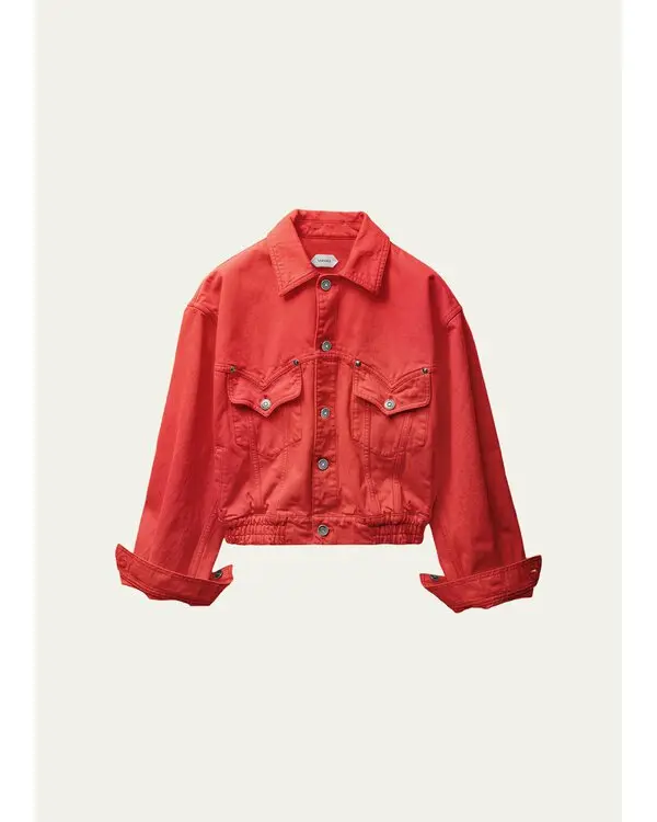 Versace Oversized Blouson Denim Jacket