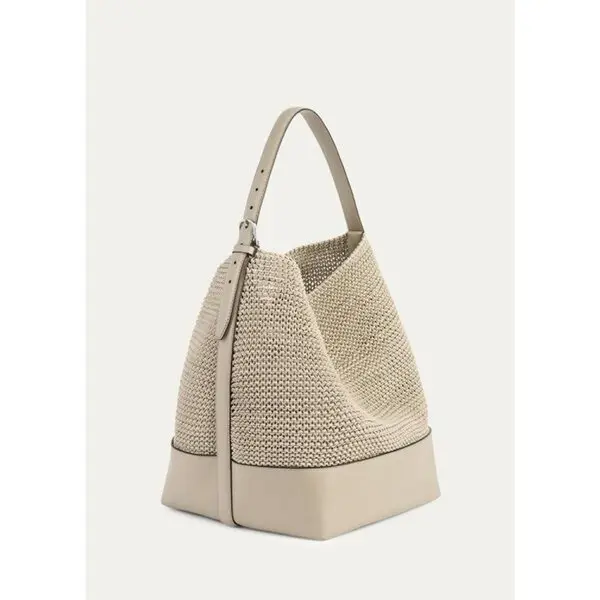 TOTEME Belted Woven Leather Tote Bag