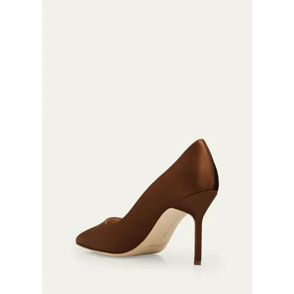 Manolo Blahnik 90mm Bb Satin Pumps