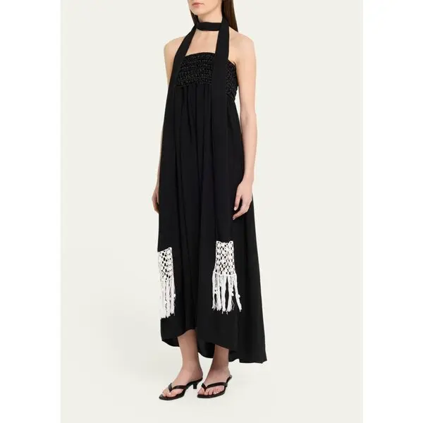 Maria Mcmanus Macrame Scarf Empire-waist Gown