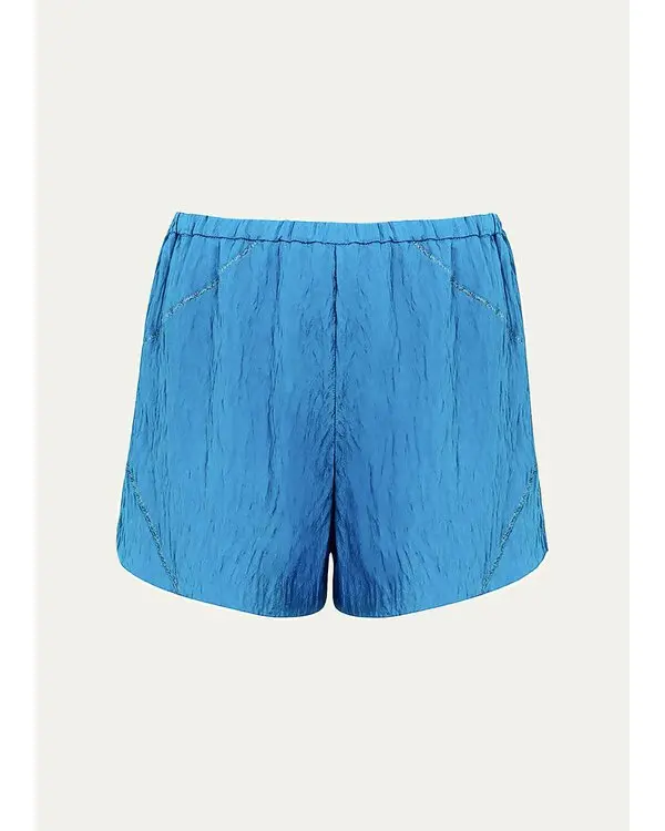 VIX PAULA HERMANNY Bailey Textured Elasticized Shorts