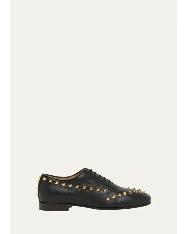 Valentino Garavani Rockstud Leather Derby Shoes