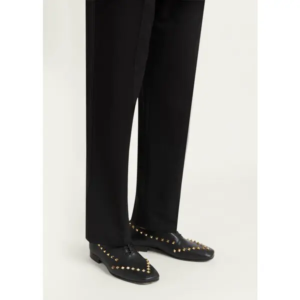Valentino Garavani Rockstud Leather Derby Shoes