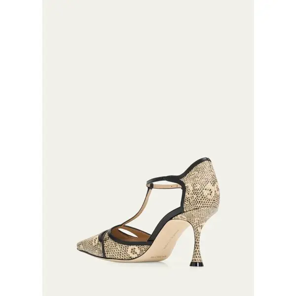 Manolo Blahnik 70mm Gish -embossed Leather Pumps