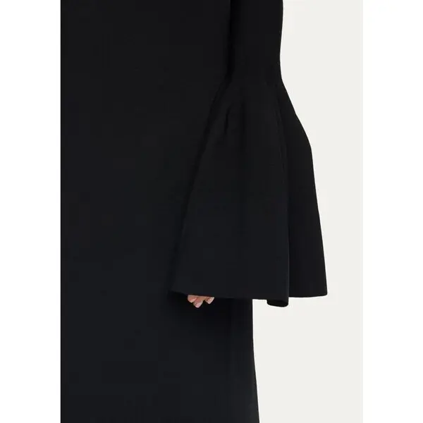 Stella McCartney Compact Knit Bell-sleeve Midi Dress