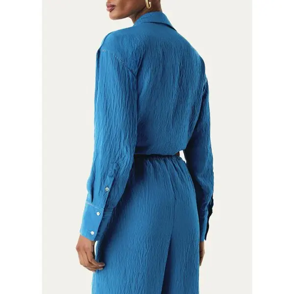 VIX PAULA HERMANNY Bailey Textured Drop-shoulder Shirt