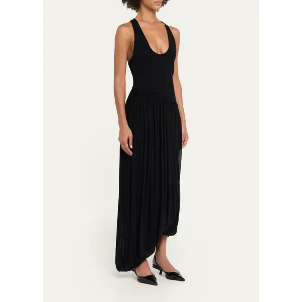 Ronny Kobo Meyer Racerback Knit High-low Maxi Dress - Black
