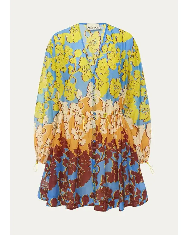 ALEMAIS Splice Cotton-silk Mini Dress